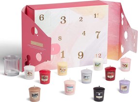 Yankee Candle Dárková sada: 12x votivní vonná svíčka a 1x svícínek