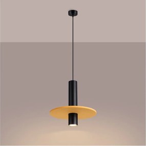 Žluté/béžové kovové závěsné svítidlo ø 30 cm Olisa – Sollux