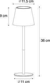 Stolní lampa bílá včetně stmívače a dobíjecí LED IP54 - Murdock