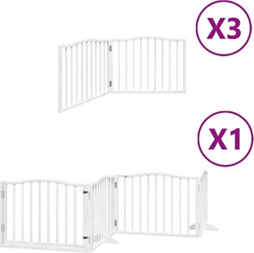 Zábrana pro psy s dvířky skládací 10 panelů bílá 800 cm topol 3155619