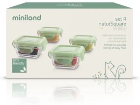 Miniland Misky na jídlo hermetické Natur 4 ks Králíček