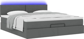 Osmanský rám postele s matrací tmavě šedá 160x200cm textil 3312237