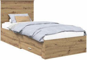 Rám postele s čelo Artisanový dub 90 x 200 cm Kompozitní dřevo 3411358