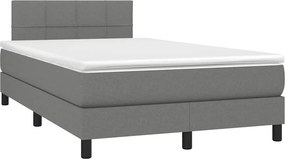 Box spring postel s matrací a LED tmavě šedá 120x200 cm textil 3133142