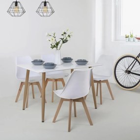 Set jídelního nábytku stůl KARUP + 4ks židle KINGSTON bílá