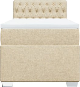 Box spring postel s matrací krémová 80 x 200 cm textil 3285727