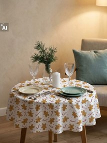 Sinsay - Vánoční ubrus s motivem perníkového panáčka - bílá