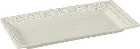 Bílý keramický servírovací podnos Hella White - 32*17*3 cm