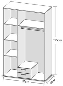 Šatní skříň Karl, dub sonoma