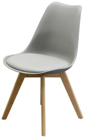 Jídelní židle QUATRO – plast, masiv buk/plast, šedá