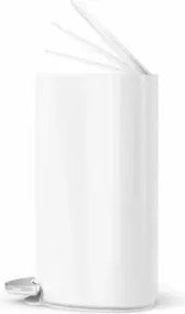 Simplehuman Pedálový odpadkový koš 6 l bílá / kapsa na sáčky / ocel