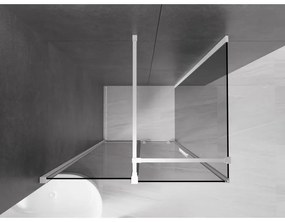 Mexen Velar, sprchový kout s posuvnými dveřmi 100 x 120 cm, 8mm šedé sklo, bílá matná, 871-100-120-41-20