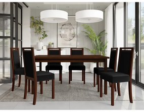 Rozkládací jídelní stůl se 6 židlemi AL03, Barva dřeva: sonoma-L, Potah: Zetta 297