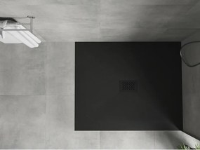 Mexen Hugo, obdélníková sprchová vanička SMC 110 x 100 cm, černá, černá krytka, 42701011-B