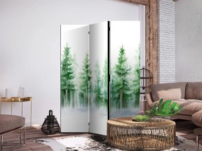 Pokojová zástěna Spruce Forest - Trees Painted With Watercolor in Green [Room Dividers]