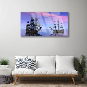akrylový obraz Lodě Moře Krajina 100x50 cm
