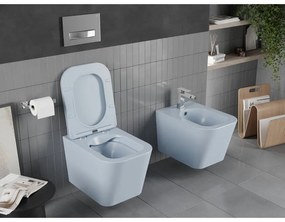 Mexen Teo, závěsné WC Rimless s WC deskou slim, duroplast, šedá-modrá matná, 30854069