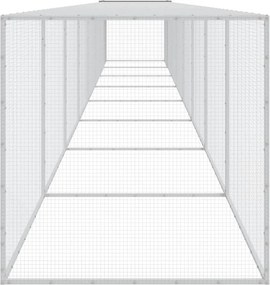 Klec pro kuřata se střechou světle šedá 803 x 98 x 90 cm ocel 3189047
