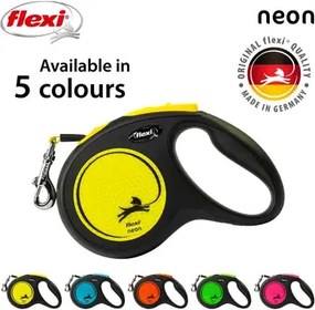 Flexi Neon M pásek 5m černo-žluté / Vodítko