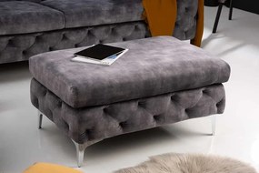 Designový taburet na sezení Barock Style šedá samet 90cm