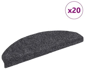 Schodové rohože samolepicí 20 ks 65 x 21 x 4 cm tmavě šedé, půlkulaté, velké 3365644