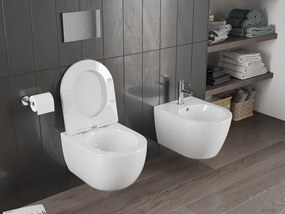 Mexen Carmen, závěsná WC mísa 490x365x340 mm, Rimless Tornádo, bílá lesklá, 3388XX00T