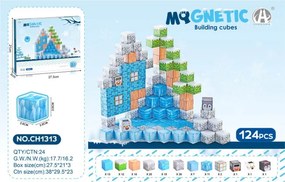 Magnetická stavebnice MAGNETIC Sněžná krajina, 124 dílků