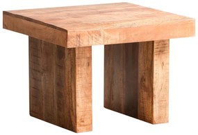 furniture-nabytek.cz - Masivní konferenční stolek z mangového dřeva, lakovaný, hnědý – 60×60×45 cm