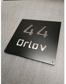 Domovní číslo tabulka lakovaná 12 Velikost: 35 x 30 cm (L), Odstín: RAL 9005 - černá