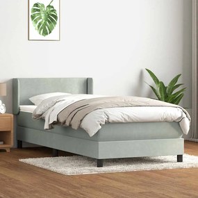 Box Spring Postel s matrací Světle šedá 90x220 cm Samet 3317973