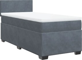 Box spring postel s matrací tmavě šedá 90x190 cm samet 3288481