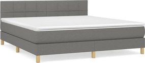 Box spring postel s matrací tmavě šedá 180x200 cm textil 3140634