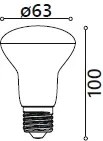 MILIO LED žárovka R62 - E27 - 7W - 1030 lm - neutrální bílá