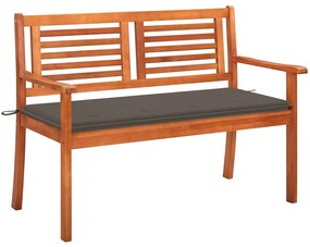 2místná zahradní lavice s poduškou 120 cm masivní eukalyptus 3060977