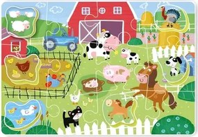 DODO Puzzle s vkládačkou Farma / 18 dílků / 31 x 45 cm