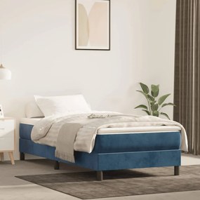 Box spring postel tmavě modrá 100 x 200 cm samet