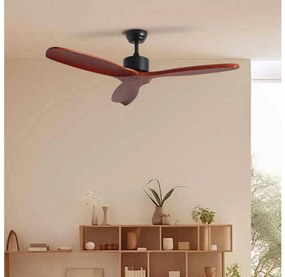 ZEVENTI - Stropní ventilátor CUENCA Wi-Fi Tuya černá/dub + DO ZEV017