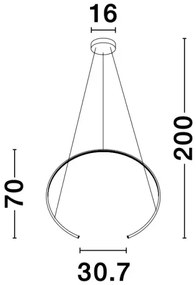 LED lustr Breda 70 černé