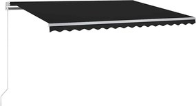 Automatická markýza LED a senzor větru 350x250 cm antracitová 3068894