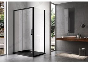BPS-koupelny Obdélníkový sprchový kout HYD-OK103A 100x80 černý/transparent + vanička HYD-OSV-SXL03C černá