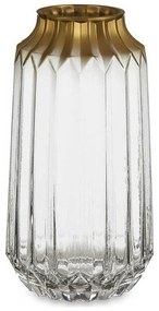 Váza Zlatá Transparentní Sklo (13 x 23,5 x 13 cm)