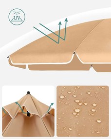 Slunečník SOLARA, Ø160 cm, světle hnědá (taupe) SongmicsHome