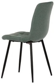 Autronic Moderní jídelní židle Jídelní židle, potah zelená látka, kovová čtyřnohá podnož, černý mat (CT-281 GRN2)