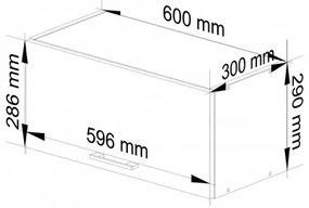 Kuchyňská skříňka OLIVIA W60OK - bílá/červený lesk