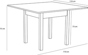 Jídelní stůl v dekoru dubu 110x110 cm Geo – Hübsch