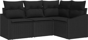 Set pohovek 4 ks Černá polyratan 3346703