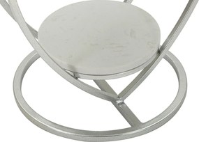 Odkládací stolek Heart 40 cm stříbrný/bílý mramor