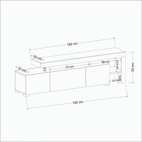 Hanah Home TV stolek Beliz - Anthracite, Antracitová