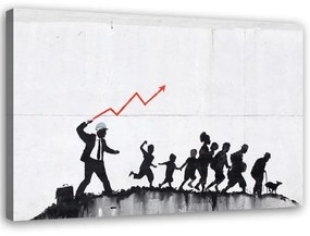 Obraz na plátně, Banksy pouliční umění Graffiti - 100x70 cm