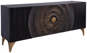 OnaDnes -20% Moebel Living Černá dřevěná komoda Goldos 177 x 38 cm